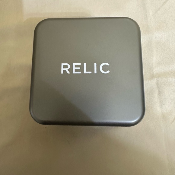 Relic | Accessories | Mens Relic Watch Leather Band Black Face With ...